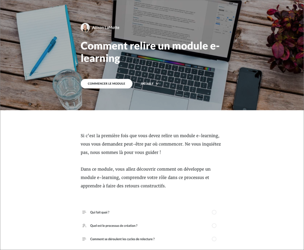 Les composants de base d’un module e-learning - Articulate