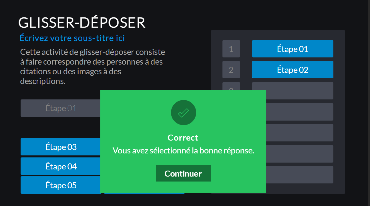 Storyline 360 : glisser-déposer avec retour à chaque étape - Articulate